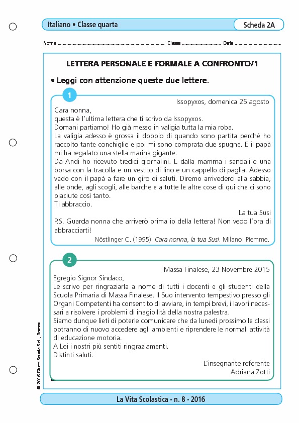 Lettera personale e formale a confronto/1 - Lettera personale e formale ...