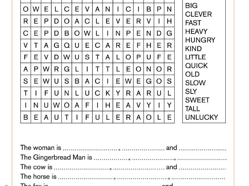 Adjective word search | Giunti Scuola