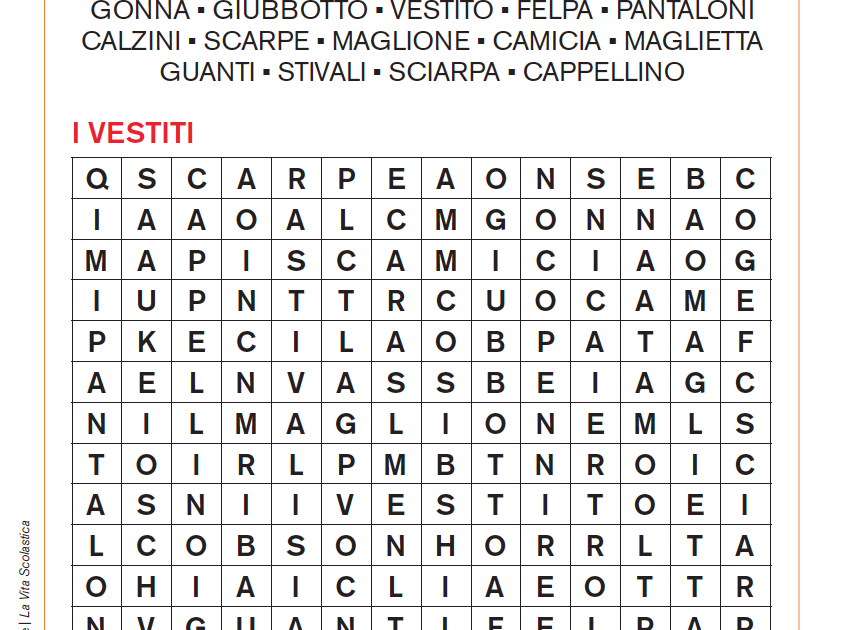Caccia alle parole dei vestiti | Giunti Scuola