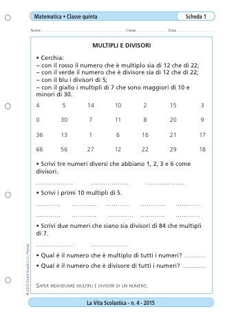 Schede Di Matematica Stampabili Per La Quinta Elementare