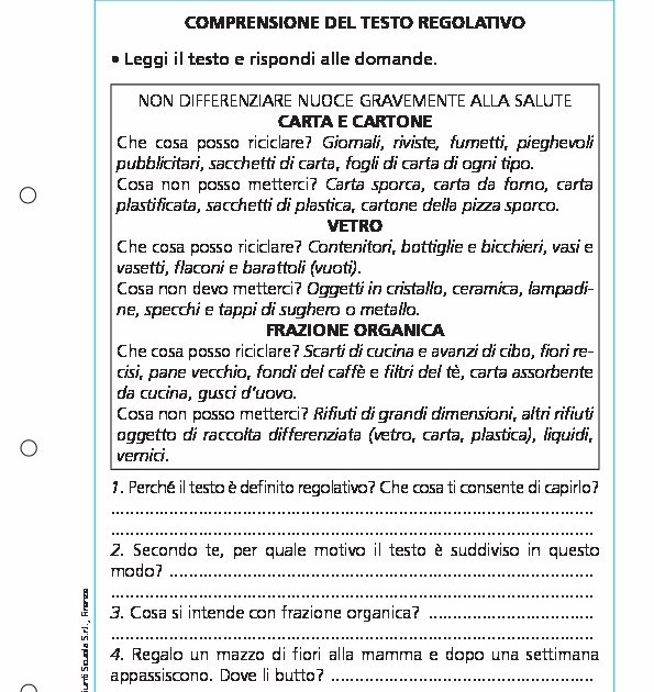 Comprensione del testo regolativo | Giunti Scuola