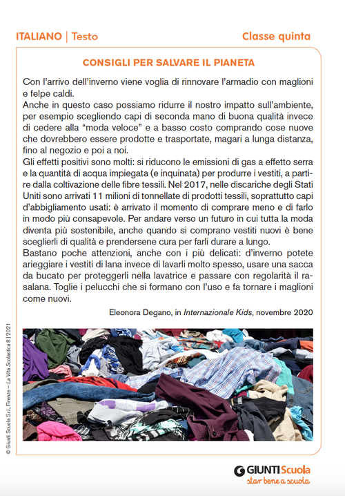 Consigli per salvare il pianeta | Giunti Scuola Consigli per salvare il pianeta | Giunti Scuola