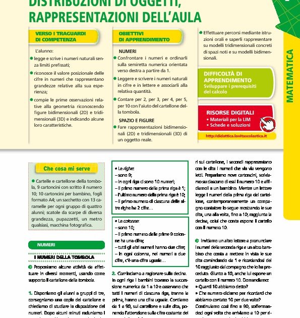 Conte, confronti tra numeri, distribuzioni di oggetti, rappresentazioni ...