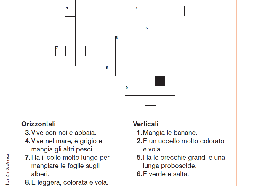 Cruciverba degli animali | Giunti Scuola