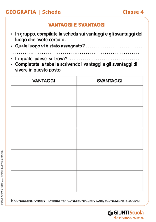 Vantaggi e svantaggi | Giunti Scuola