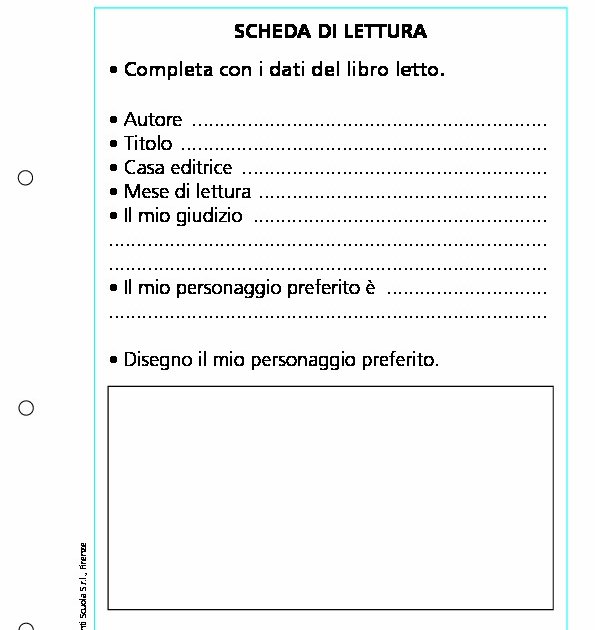 Scheda di lettura - Scheda di lettura | Giunti Scuola