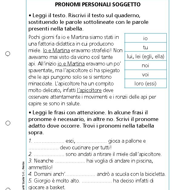 Pronomi personali soggetto - Pronomi personali soggetto | Giunti Scuola