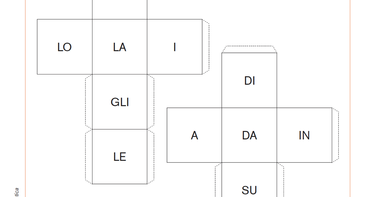 Costruiamo il dado degli articoli e il dado delle preposizioni | Giunti ...