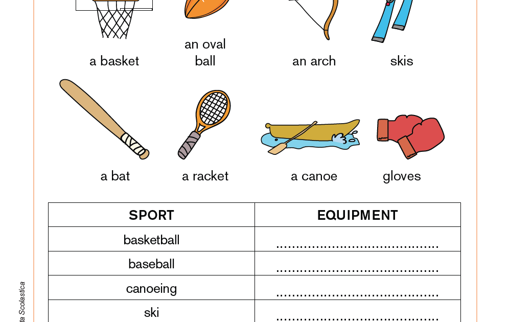 Sports and equipment | Giunti Scuola