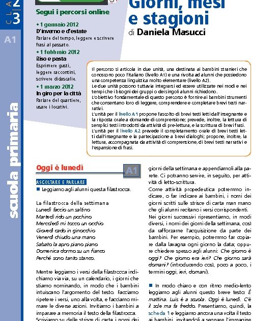 Giorni, mesi e stagioni | Giunti Scuola