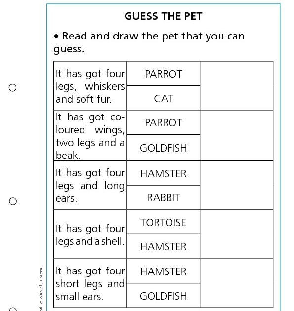 Guess the pet | Giunti Scuola