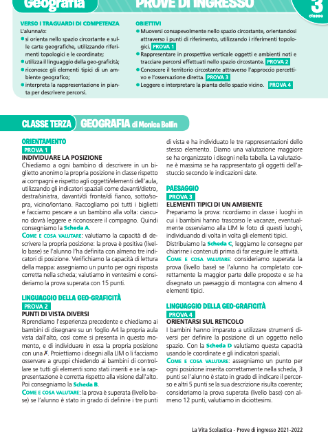 Guida alle prove di ingresso | Geografia 3 | Giunti Scuola Guida alle prove di ingresso | Geografia 3 | Giunti Scuola