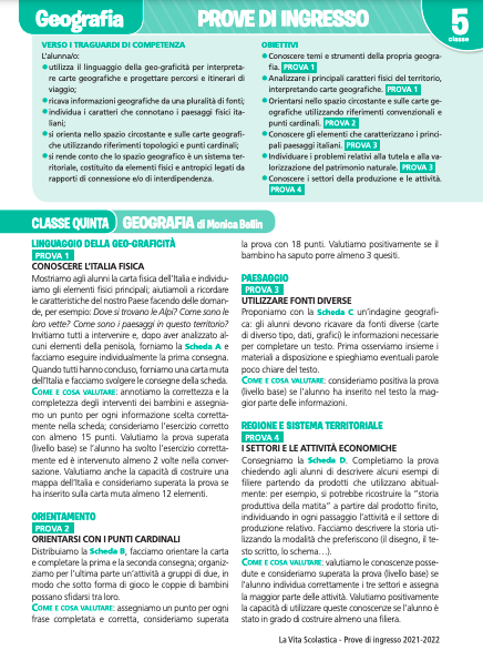Guida alle prove di ingresso | Geografia 5 | Giunti Scuola Guida alle prove di ingresso | Geografia 5 | Giunti Scuola