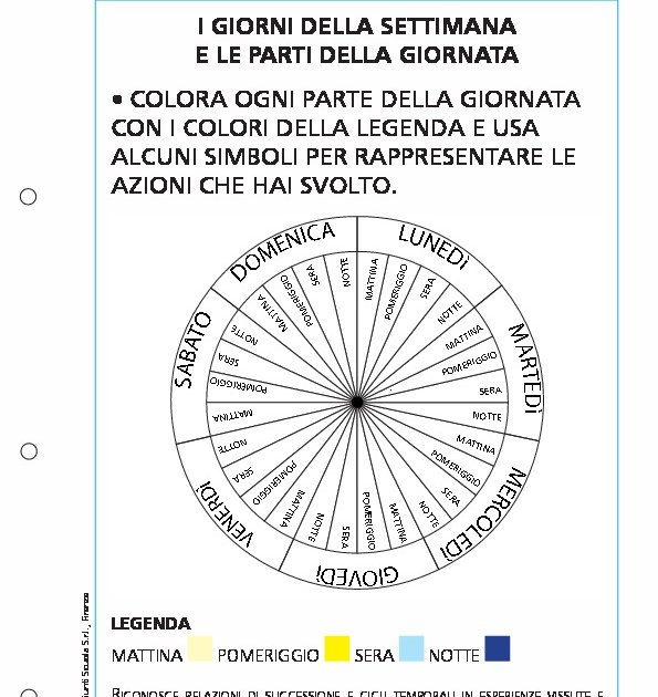 I giorni della settimana e le parti della giornata | Giunti Scuola