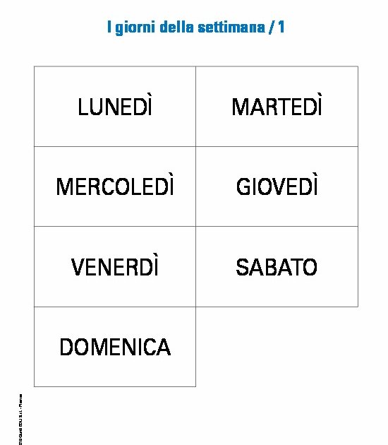 I giorni della settimana | Giunti Scuola