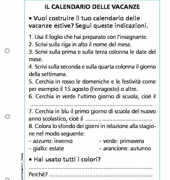 Il calendario delle vacanze | Giunti Scuola