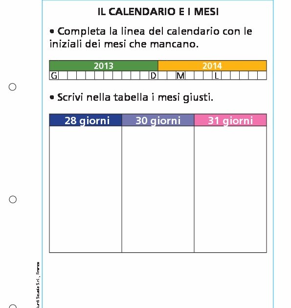 Il calendario e i mesi | Giunti Scuola