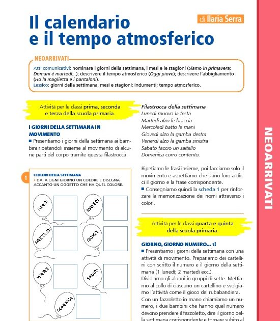 Il calendario e il tempo atmosferico - 1 | Giunti Scuola