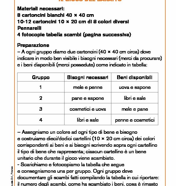 Il gioco del baratto | Giunti Scuola