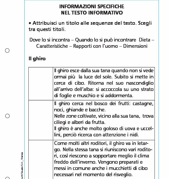 Informazioni specifiche nel testo informativo | Giunti Scuola