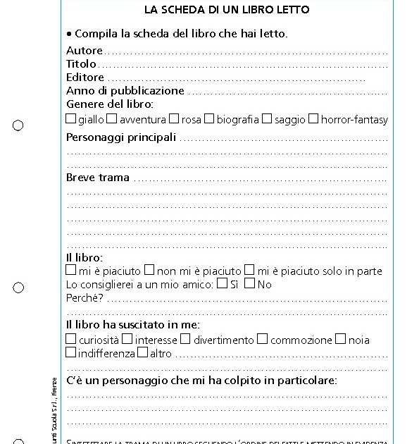 La scheda di un libro letto | Giunti Scuola