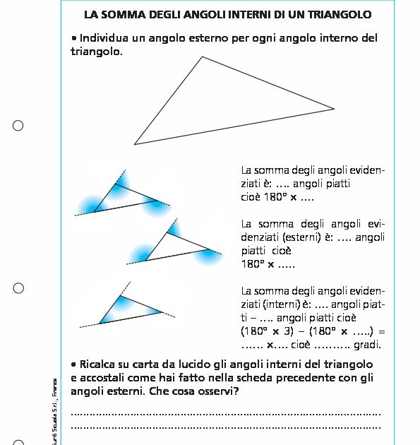 La somma degli angoli interni di un triangolo | Giunti Scuola La somma degli angoli interni di un triangolo | Giunti Scuola