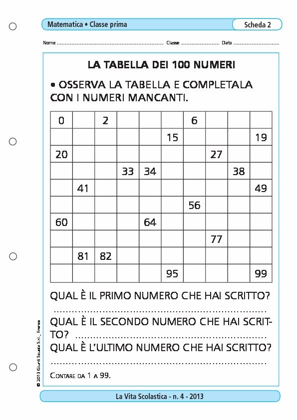 Speziato Rosso Cittadinanza tabella da stampare numeri da 0 a 100 ...