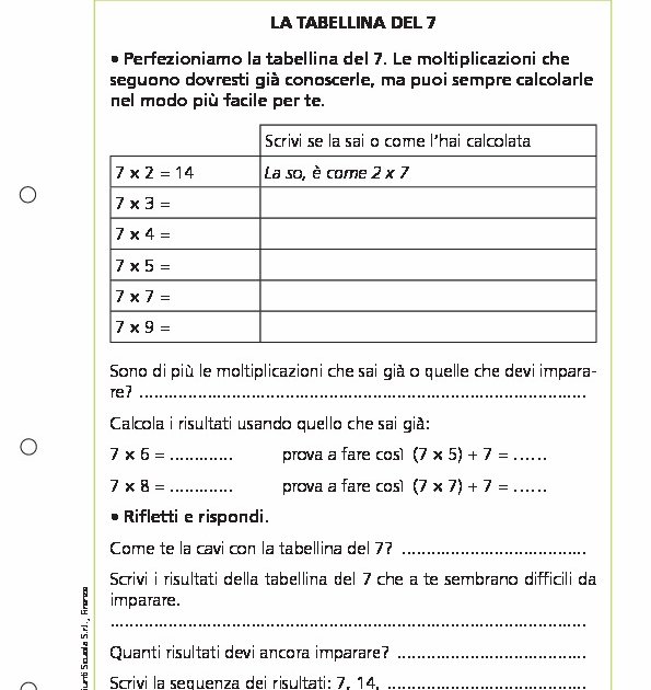 La tabellina del 7 | Giunti Scuola