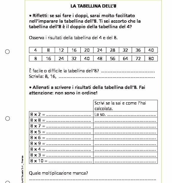 La tabellina dell'8 | Giunti Scuola