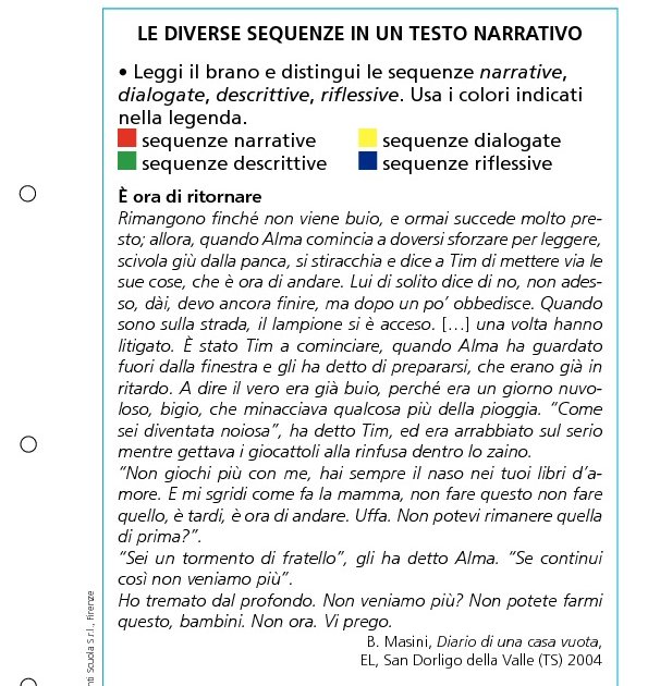 Le diverse sequenze di un testo narrativo | Giunti Scuola Le diverse sequenze di un testo narrativo | Giunti Scuola