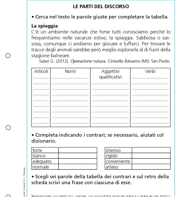 Le parti del discorso | Giunti Scuola