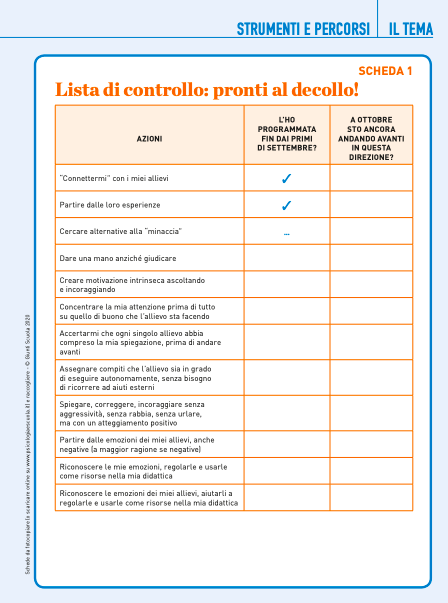 Lista di controllo: pronti al decollo | Giunti Scuola