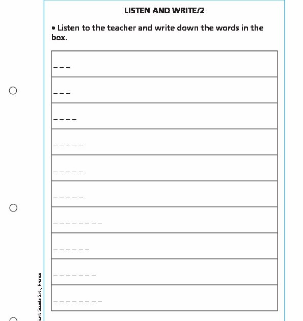 Listen and write/2 | Giunti Scuola