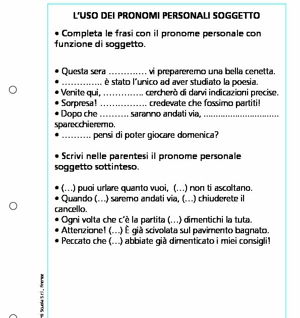 L'uso dei pronomi personali soggetto | Giunti Scuola