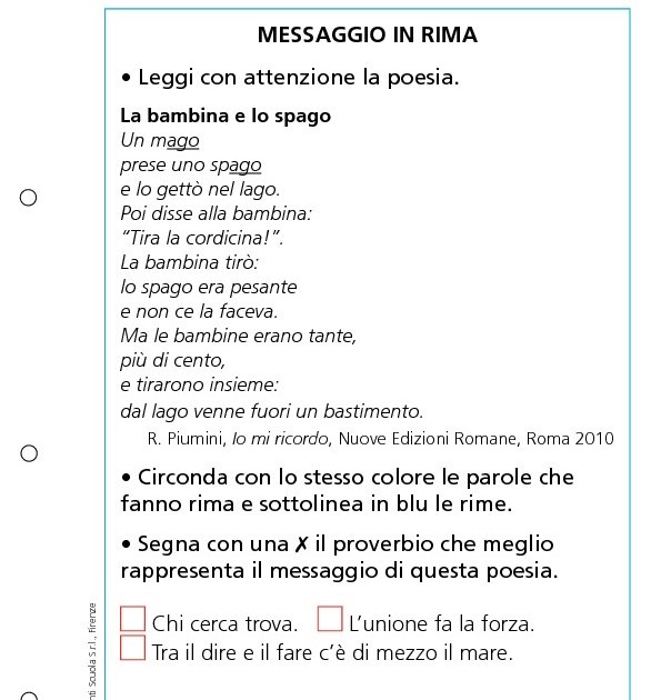 Messaggio in rima | Giunti Scuola