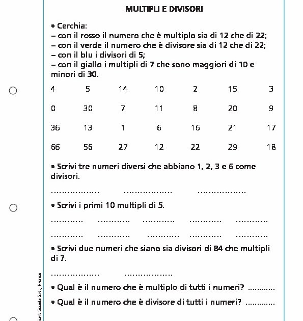 Multipli e divisori | Giunti Scuola