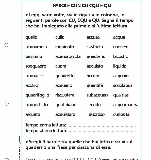 Parole con CU, CQU e QU | Giunti Scuola