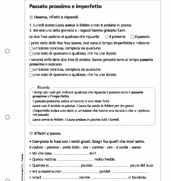 Passato prossimo e imperfetto | Giunti Scuola