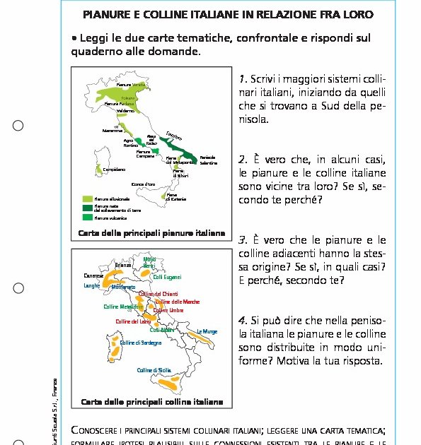 Pianure e colline italiane in relazione fra loro | Giunti Scuola
