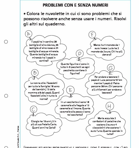 Schede Di Matematica Per Problemi Verbali Di Quarta Elementare 850
