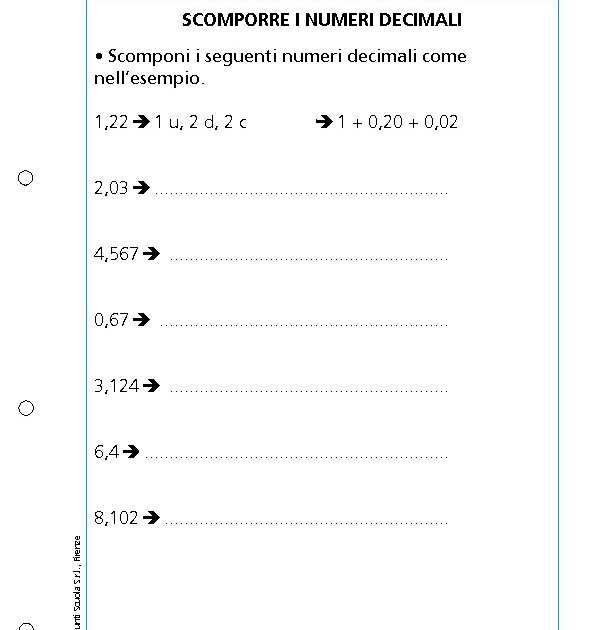 Scomporre i numeri decimali | Giunti Scuola