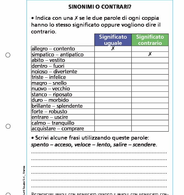 Sinonimi o contrari? | Giunti Scuola