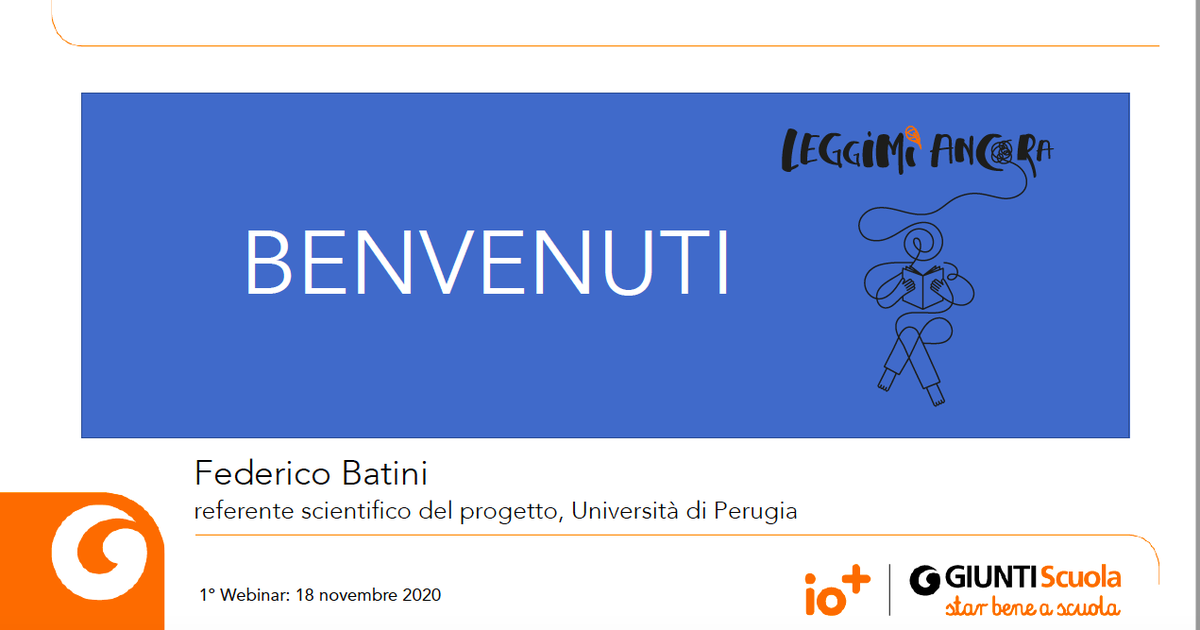 Slide | Leggimi ancora 1° webinar con Federico Batini | Giunti Scuola