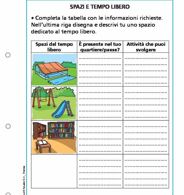 Spazi e tempo libero | Giunti Scuola