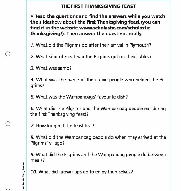 The first Thanksgiving feast | Giunti Scuola