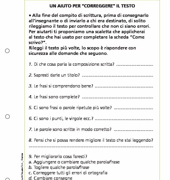 Un aiuto per "correggere" il testo | Giunti Scuola
