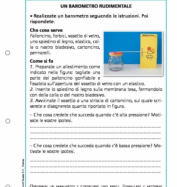Un barometro rudimentale | Giunti Scuola