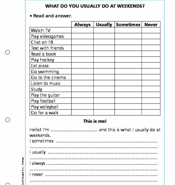 What do you usually do at weekend? | Giunti Scuola