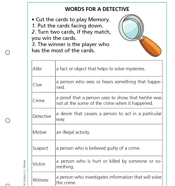 Words for a detective | Giunti Scuola